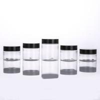 China Clear PET Plastic Jar 80ml 100ml 120ml 150ml 200ml 250ml With Bamboo Lid for sale