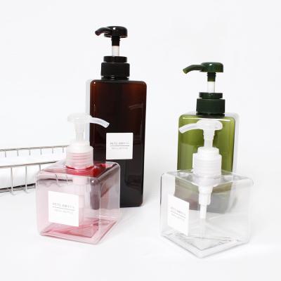 China 450ml PETG Square Soap Dispenser 650ML 250ml Foam Pump Plastic Bottles for sale