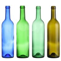 China Green Red Wine Colored Clear Black Glass Wine Bottle Luxury Recycled 750Ml for sale