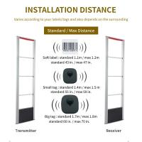 China RF 8.2MHz EAS Detection System 1.2-1.8m Aluminum Alloy Black ABS Pedestal for sale