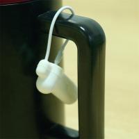 China 58KHz AM EAS Security Hard Tag White ABS Plastic 45x12x19mm with Steel Wire Lanyard for Retail Stores for sale