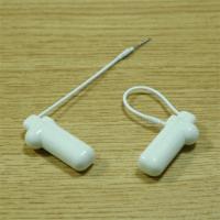 China 58KHz AM EAS Security Hard Tag White ABS Plastic 45x12x19mm with Steel Wire Lanyard for Retail Stores for sale