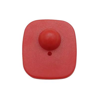 China EAS 8.2MHz RF Security Hard Tag Red Small Square 48x42x5mm for Retail Stores for sale