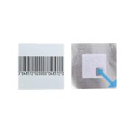 China White EAS 8.2MHz Security RF Soft Label 50 X 50mm Coated Paper With Bar Code for sale