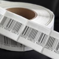 China Retail Store EAS 8.2MHz RF Soft Security Tags 40 X 40mm With Bar Code Anti Human Shielding for sale