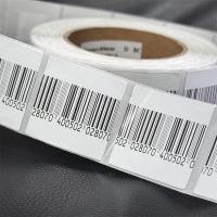 China EAS 8.2MHz RF Security Soft Label 40 X 40mm Coated Paper With Bar Code for sale