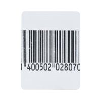China RF 8.2MHz EAS Soft Security Label 30x40mm Coated Paper with Barcode for Retail Stores for sale