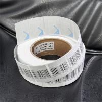 China RF 8.2MHz EAS Soft Security Label 30x40mm Coated Paper with Barcode for Retail Stores for sale