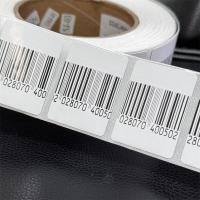 China RF 8.2MHz EAS Soft Security Label 30x40mm Coated Paper with Barcode for Retail Stores for sale