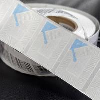 China RF 8.2MHz EAS Soft Security Label 30x40mm Coated Paper with Barcode for Retail Stores for sale
