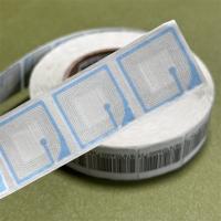 China EAS RF Security Soft Label 8.2MHz 30x30mm Coated Paper with Barcode for Retail Stores for sale