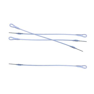 China White EAS Tag 17cm Plastic Housing Wire Rope with 1 Ring and 1 Pin for Retail Security for sale