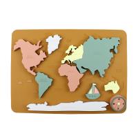 China World Map Continents And Ocean Silicone Puzzle Baby Gift Montessori Educational for sale