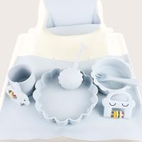 China Wholesale Baby Geschirr Led Weaning Silicone Bib Spoon Bowl Spoon Bowl Plate Silicone Baby Feeding Tableware Set Product for sale