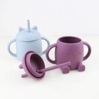 China Portable Food Grade Silicone Kids Cup Non Toxic Cat Style For Infant Training for sale