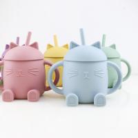 China Portable Food Grade Silicone Kids Cup Non Toxic Cat Style For Infant Training for sale