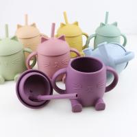 China Portable Food Grade Silicone Kids Cup Non Toxic Cat Style For Infant Training for sale