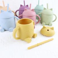 China Portable Food Grade Silicone Kids Cup Non Toxic Cat Style For Infant Training for sale