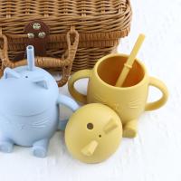 China Portable Food Grade Silicone Kids Cup Non Toxic Cat Style For Infant Training for sale