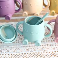 China Portable Food Grade Silicone Kids Cup Non Toxic Cat Style For Infant Training for sale
