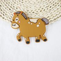 China Colorful Baby Personalized Silicone Teether With Sheep Horse Dino Shape for sale