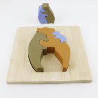 China Bear Shape Children Wooden Toys Jigsaw For Montessori Learning for sale