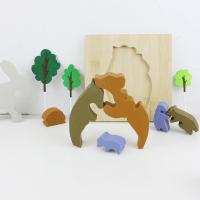China Bear Shape Children Wooden Toys Jigsaw For Montessori Learning for sale