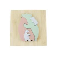 China Bear Shape Children Wooden Toys Jigsaw For Montessori Learning for sale