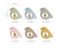 China Bird Shape Silicone Baby Rattle With Multi Color Eco Friendly Material for sale