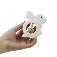 China Eco Friendly Silicone Baby Toys Rattle Rabbit Shape For Toddler for sale