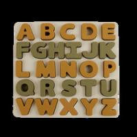 China Food Grade Kids Silicone Puzzle With Letters Alphabet Shape for sale