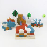 China Customize Silicone Puzzle , 3D Infant Jigsaw Puzzles With Wooden Bamboo Base for sale
