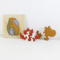 China Customize Silicone Puzzle , 3D Infant Jigsaw Puzzles With Wooden Bamboo Base for sale
