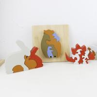 China Customize Silicone Puzzle , 3D Infant Jigsaw Puzzles With Wooden Bamboo Base for sale