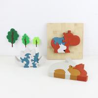 China Customize Silicone Puzzle , 3D Infant Jigsaw Puzzles With Wooden Bamboo Base for sale