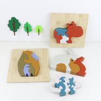 China Customize Silicone Puzzle , 3D Infant Jigsaw Puzzles With Wooden Bamboo Base for sale