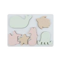 China Sea Ocean Animals Silicone Puzzle , Educational Montessori Baby Puzzle for sale