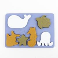 China Sea Ocean Animals Silicone Puzzle , Educational Montessori Baby Puzzle for sale