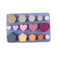 China Baby Toddler Silicone Puzzle Non Toxic With Star Heart Flower Shape for sale