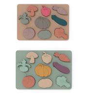 China Vegetables Shape Montessori Jigsaws Puzzle Food Grade Silicone Material for sale