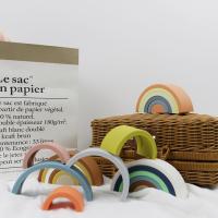 China Customized Soft Silicone Toys Rainbow Stacking For Baby Educational for sale