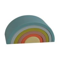 China Customized Soft Silicone Toys Rainbow Stacking For Baby Educational for sale