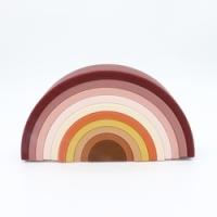 China Customized Soft Silicone Toys Rainbow Stacking For Baby Educational for sale