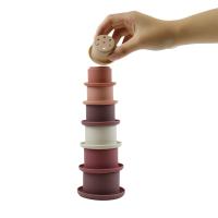 China Educational Silicone Stacking Cups For Teething Building Blocks for sale