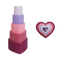 China Toddler Educational Silicone Stacking Blocks With Star Heart Flower Shape for sale