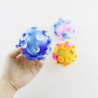 China Multi Colored Baby Silicone Toys Suction Cup Ball For Children Party for sale