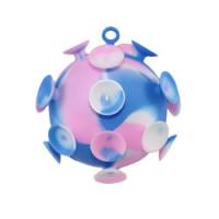 China Multi Colored Baby Silicone Toys Suction Cup Ball For Children Party for sale