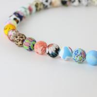 China Round Printing Silicone Teething Bead BPA Free With 12mm 15mm Size for sale