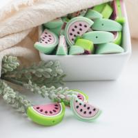 China Red Watermelon Shaped Silicone Beads Soft For Baby Teething for sale