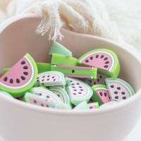 China Red Watermelon Shaped Silicone Beads Soft For Baby Teething for sale